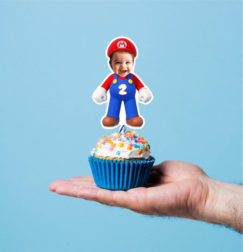 SUPER MARIO Cupcake Toppers - Personalized Faces for Custom Party Fun ...