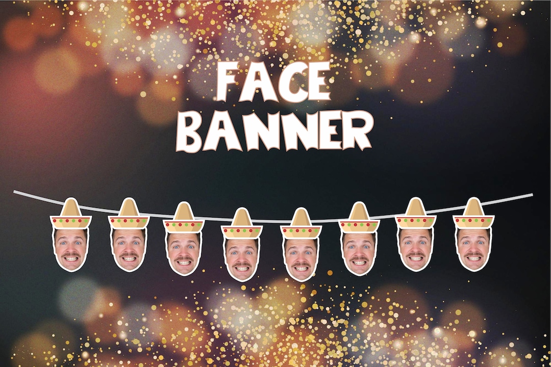 Custom Face Photo Birthday Banner: Personalized Party Decor (digital ...