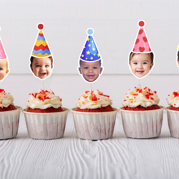Birthday Faces Cupcake Topper - Etsy