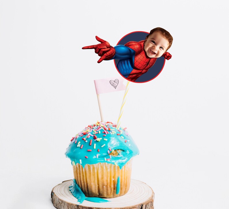 Spiderman Cupcake Toppers Personalized Faces for Custom Party Fun Decor ...