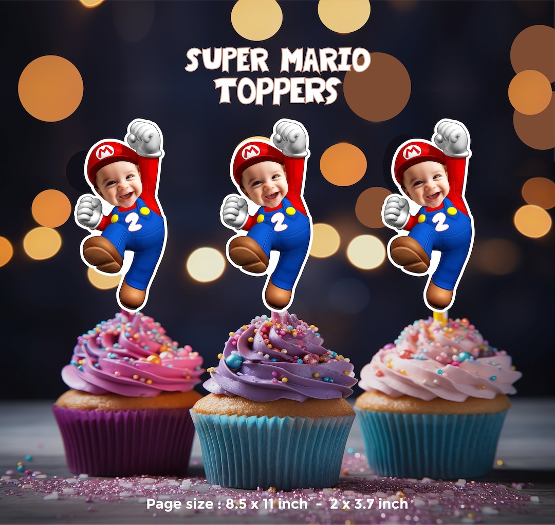 SUPER MARIO Cupcake Toppers - Personalized Faces for Custom Party Fun ...