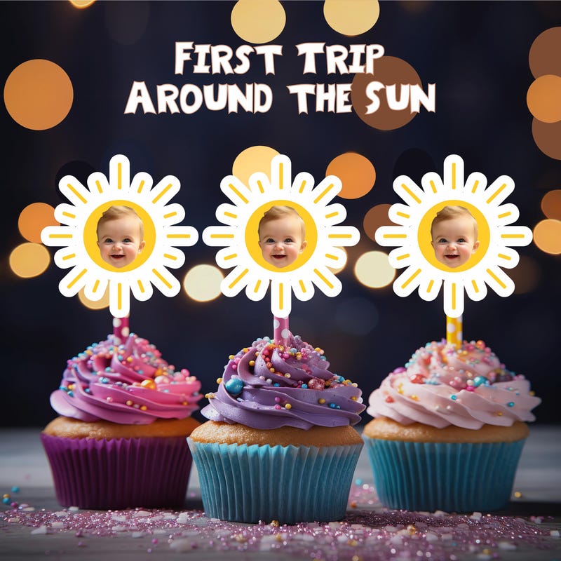 Sun Cupcake Toppers - Etsy