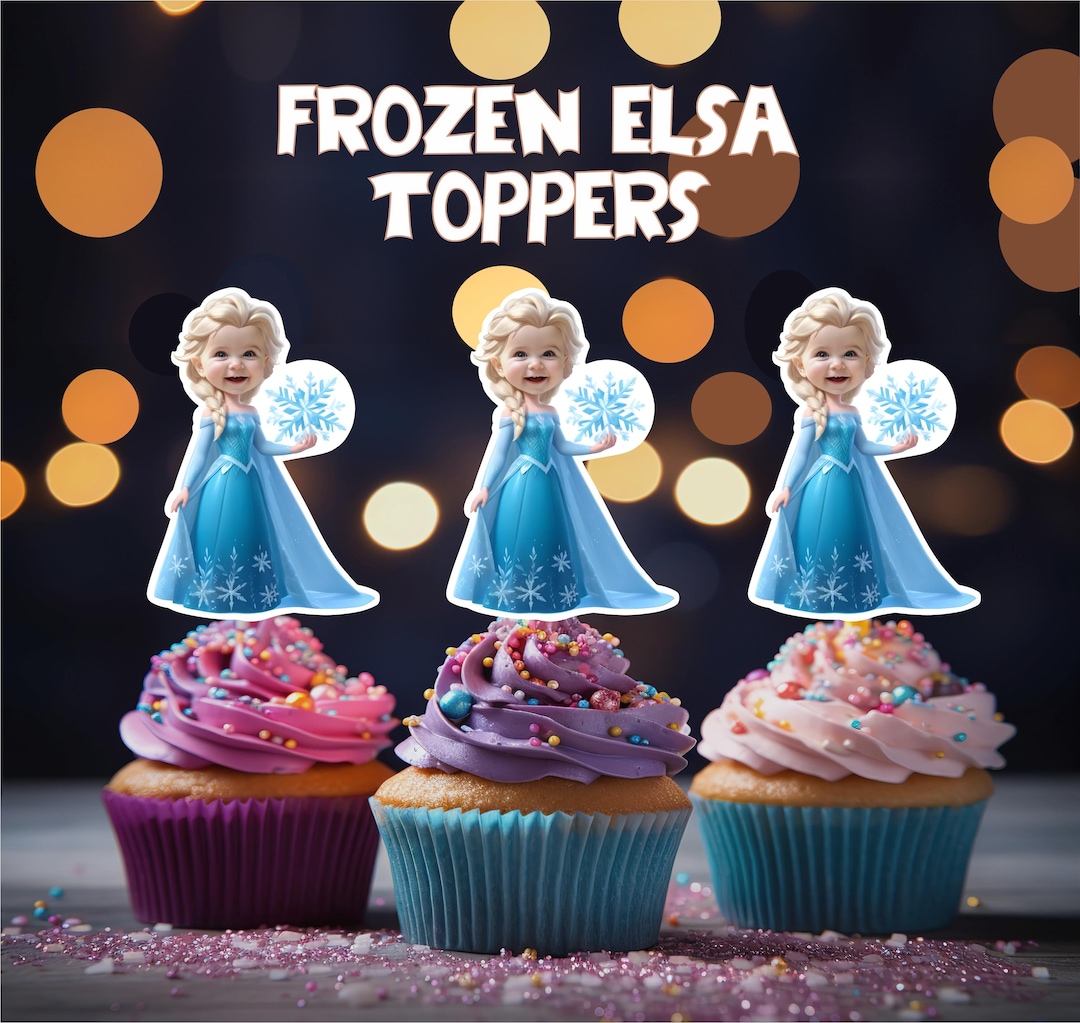 FROZEN ELSA Cupcake Toppers - Personalized Faces for Custom Party Fun ...