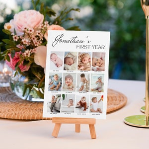 Printable Baby's First Year Poster Template, Editable Year in Pictures ...