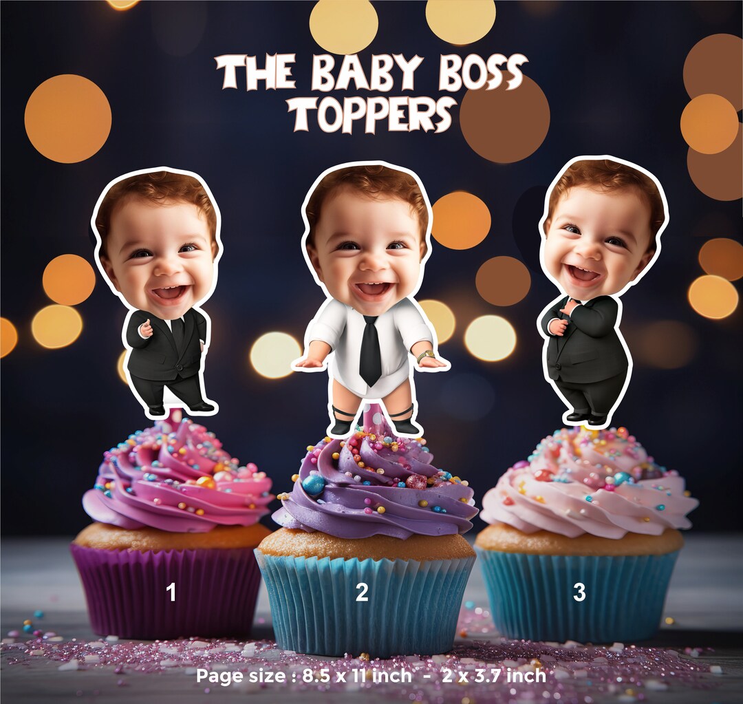 The Baby Boss Cupcake Toppers - Personalized Faces for Custom Party Fun ...
