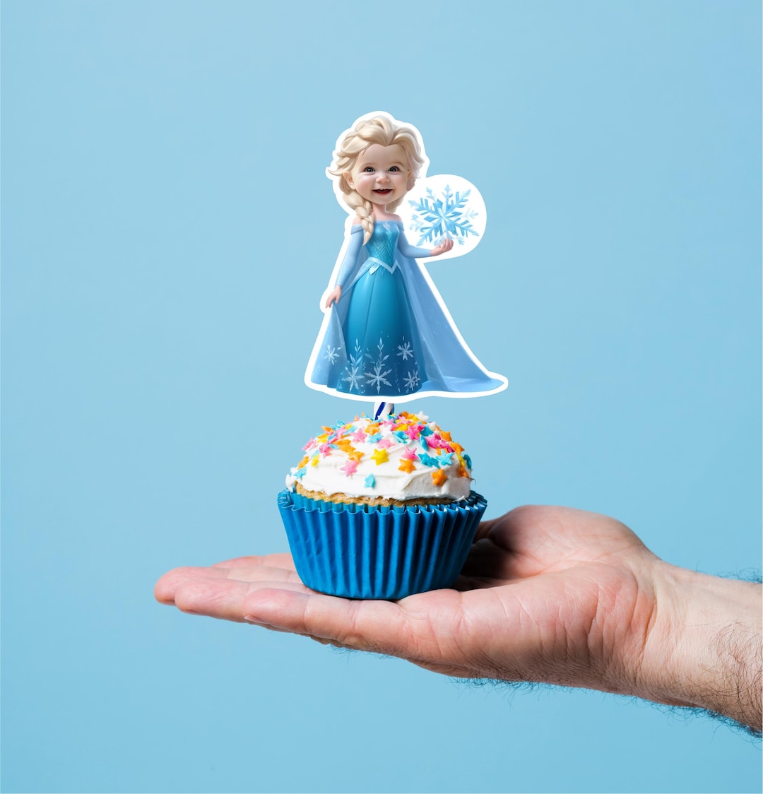 FROZEN ELSA Cupcake Toppers - Personalized Faces for Custom Party Fun ...