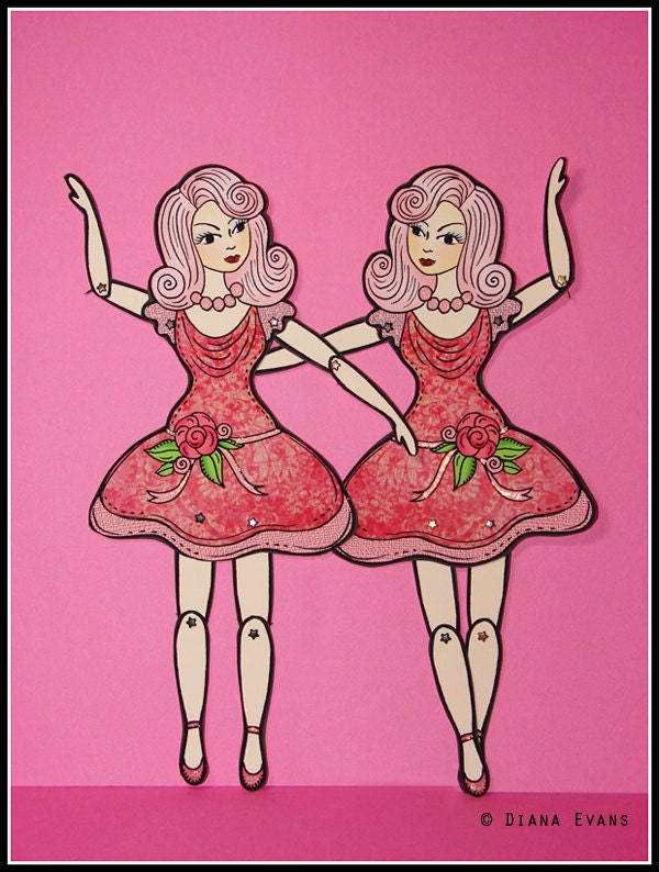 PDF Pink Lady Paper Doll - Etsy