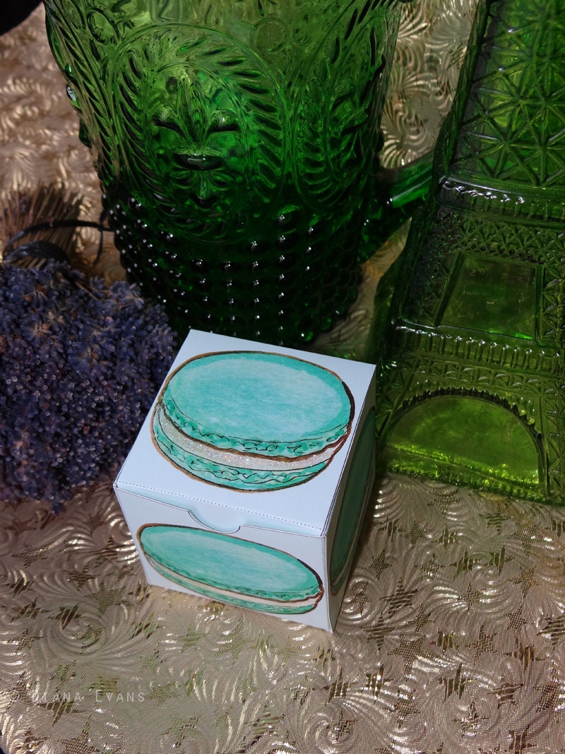 Mint Macaron Treat Box - PDF File - Craft Your Own - Etsy