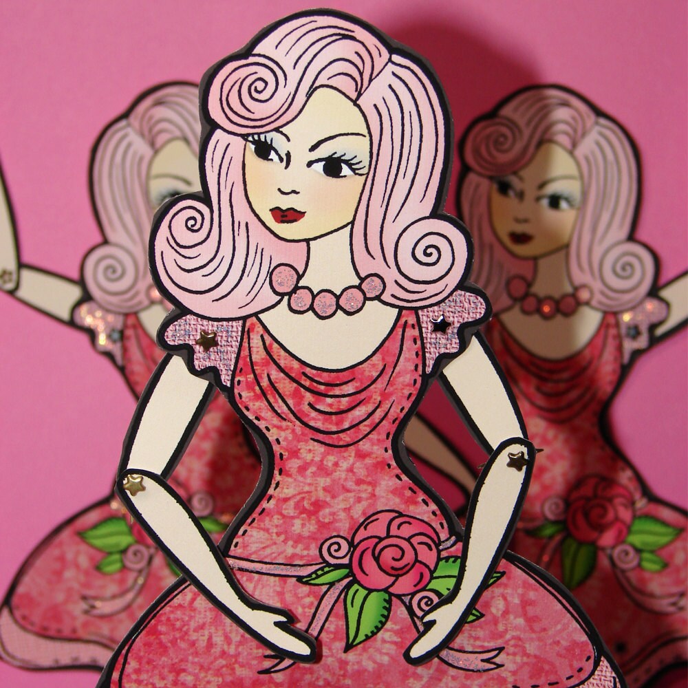 PDF Pink Lady Paper Doll - Etsy