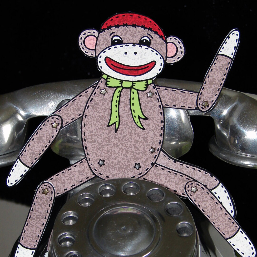 PDF Sock Monkey Sam Paper Doll - Etsy