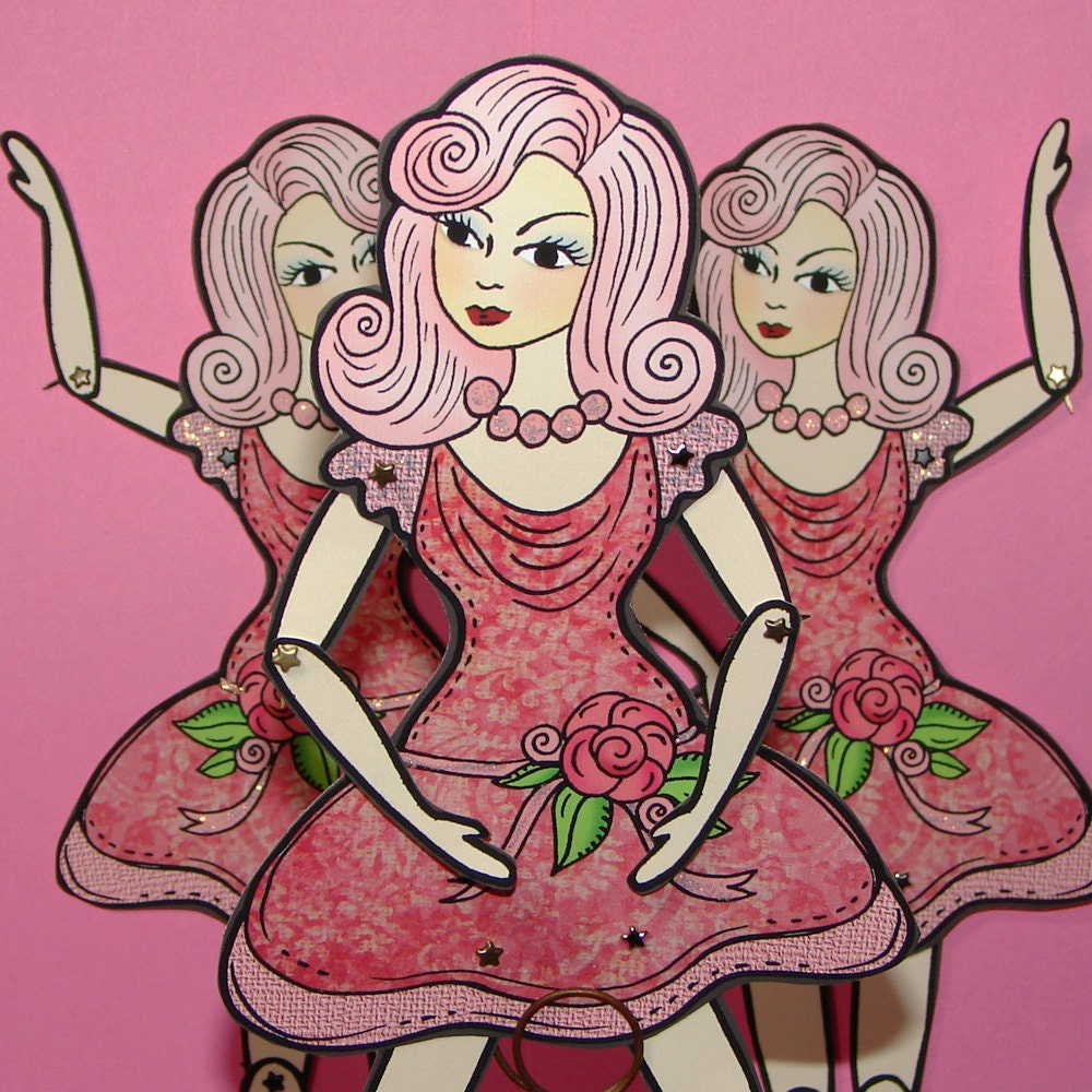 PDF Pink Lady Paper Doll - Etsy