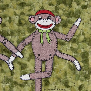 PDF Sock Monkey Sam Paper Doll - Etsy