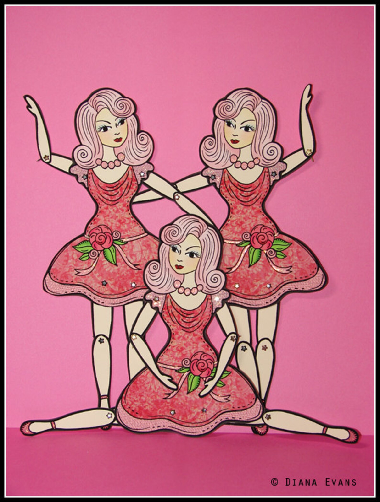 PDF Pink Lady Paper Doll - Etsy