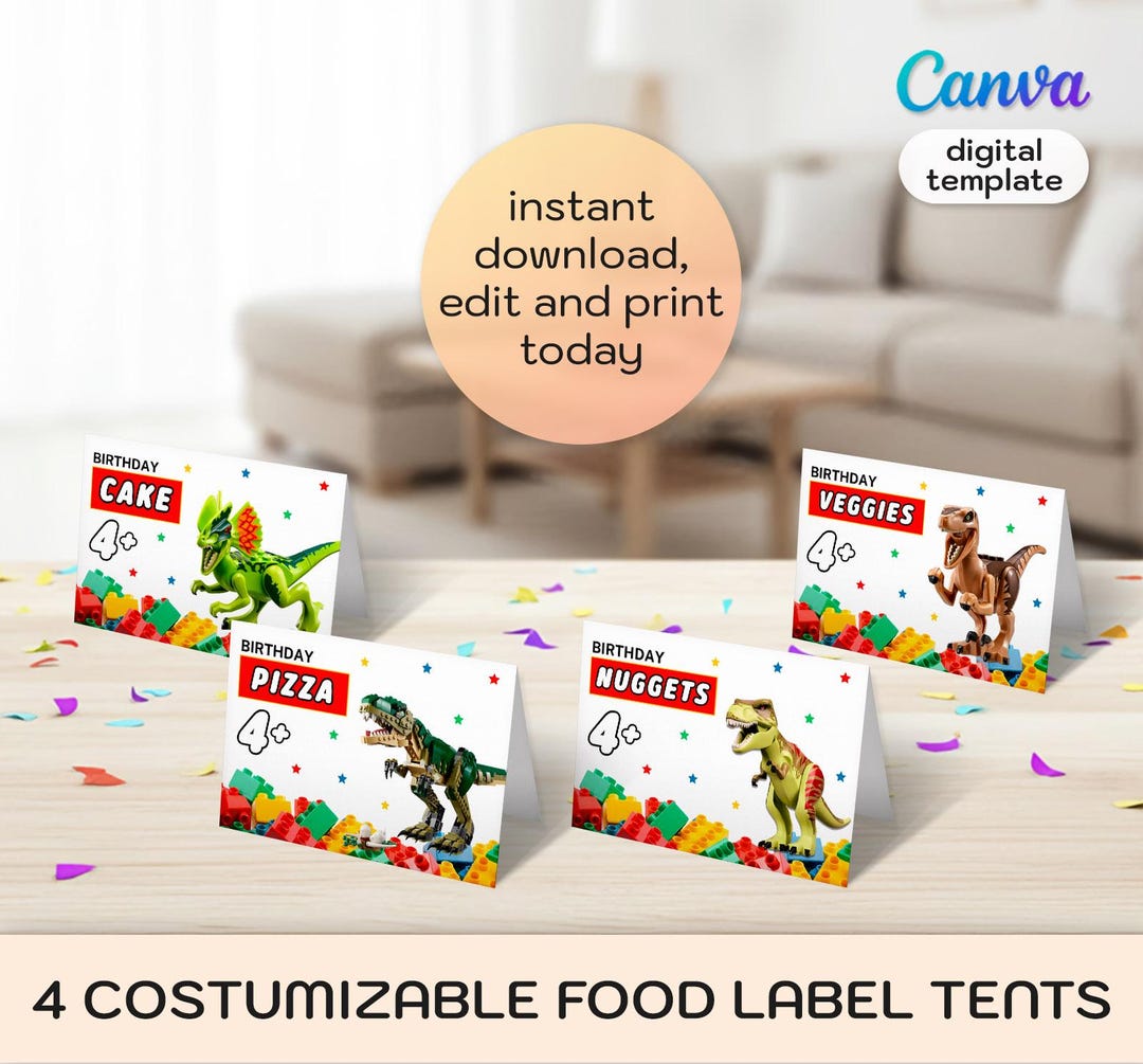 Building Blocks Printable Table Tent, Food or Name Lable, Birthday ...