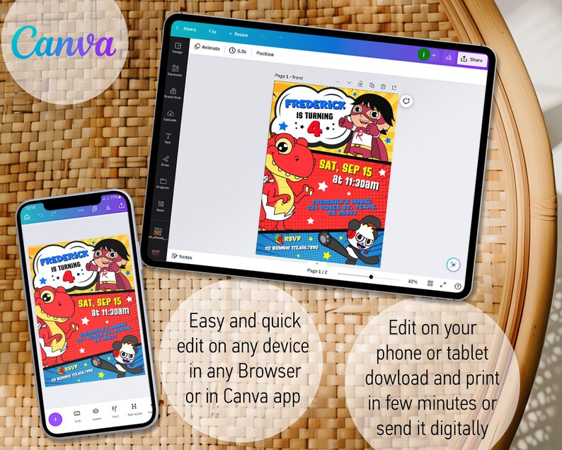 Ryans Birthday Invitation, Printable Ryan's World Invite, Party Invite ...