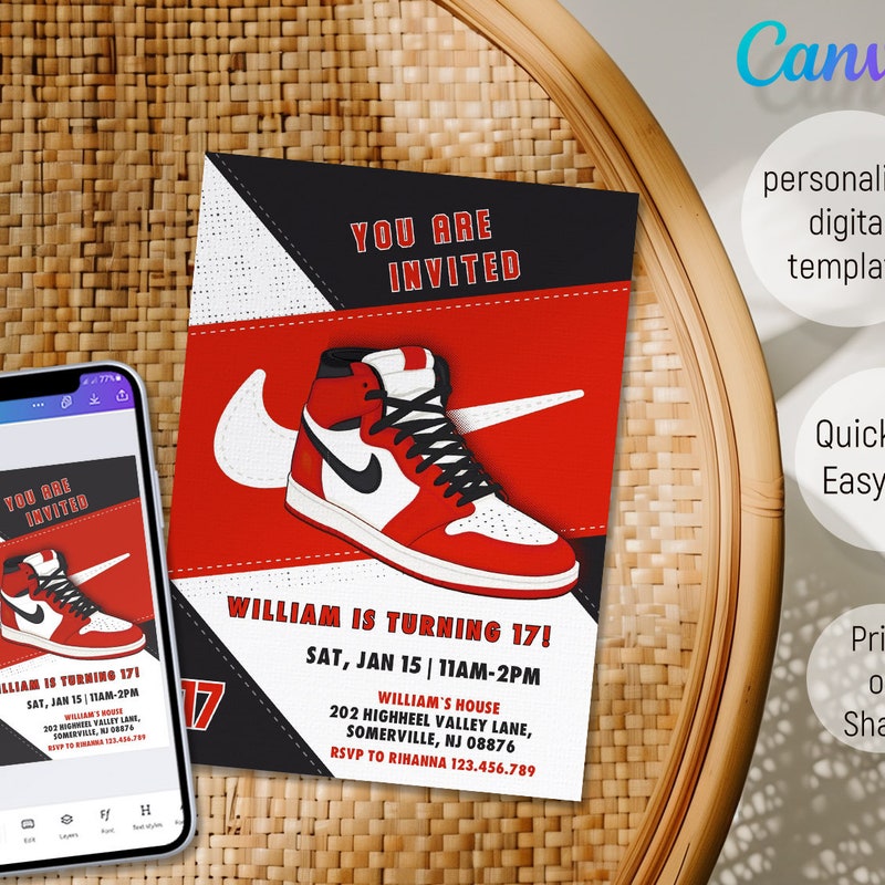 Sneaker Invitation - Etsy