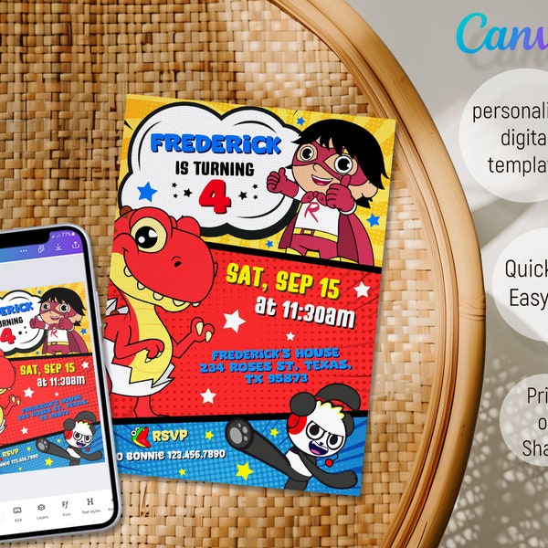 Ryans World Invitation Printable - Etsy