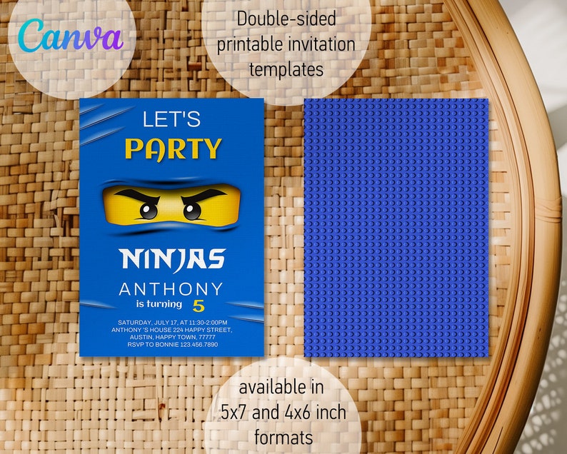 Printable Building Blocks Invitation, Building Blocks Invite, Editable ...