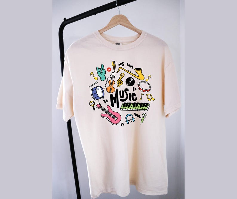 Music Doodles T-shirt (colored) | Music Teacher Shirt | Musician Tee ...