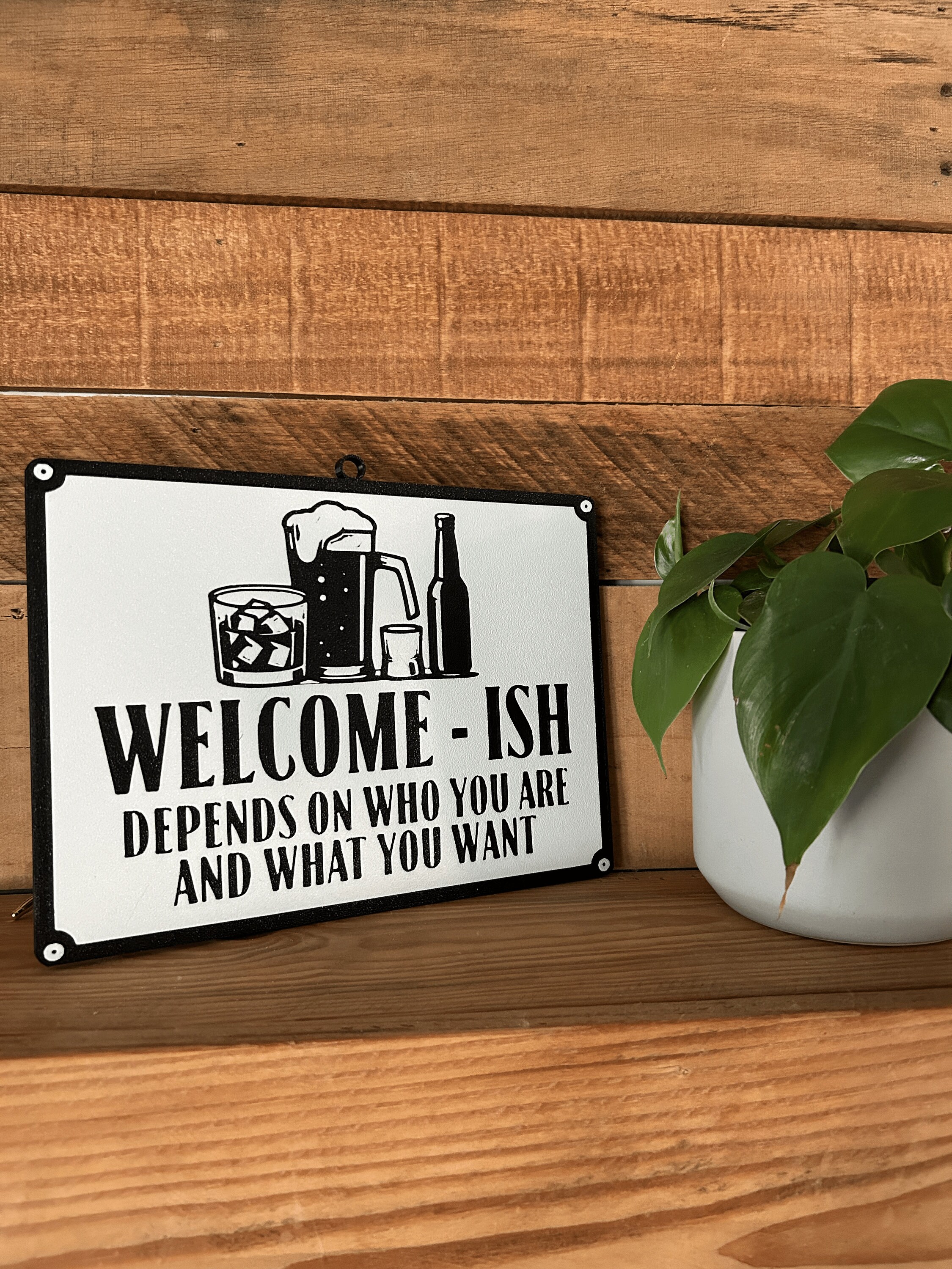 Welcome-ish Bar Sign, 3D Printed Mantel Piece, Mini Bar, Dry Bar, Bar ...