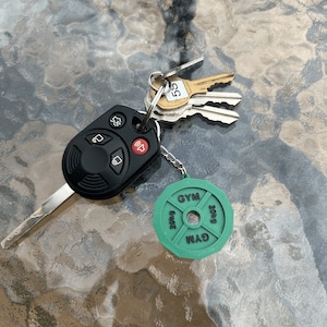 3D Printed Gym Weight Key Chains, Color and Text Customizable Dumbbell ...