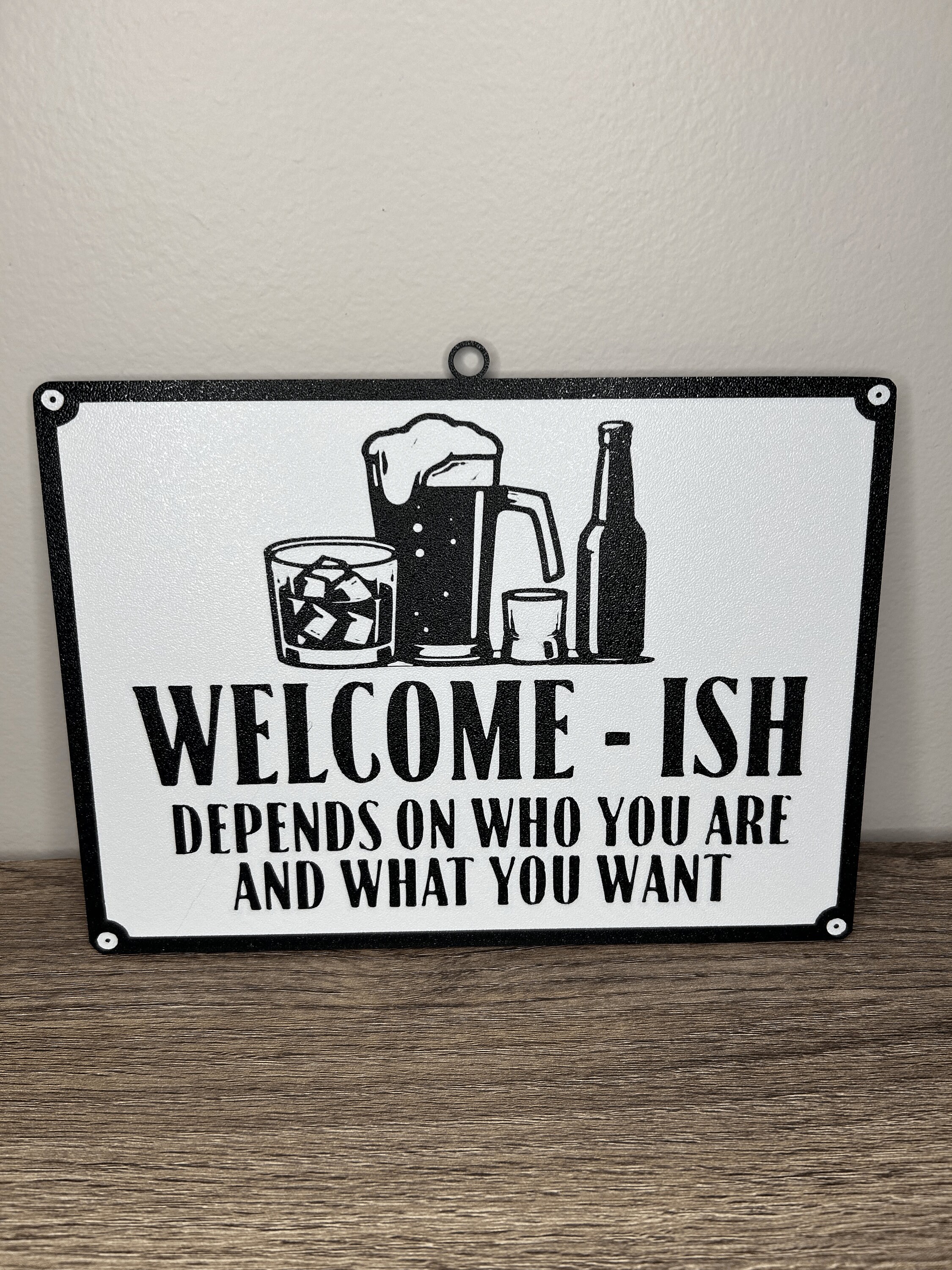 Welcome-ish Bar Sign, 3D Printed Mantel Piece, Mini Bar, Dry Bar, Bar ...