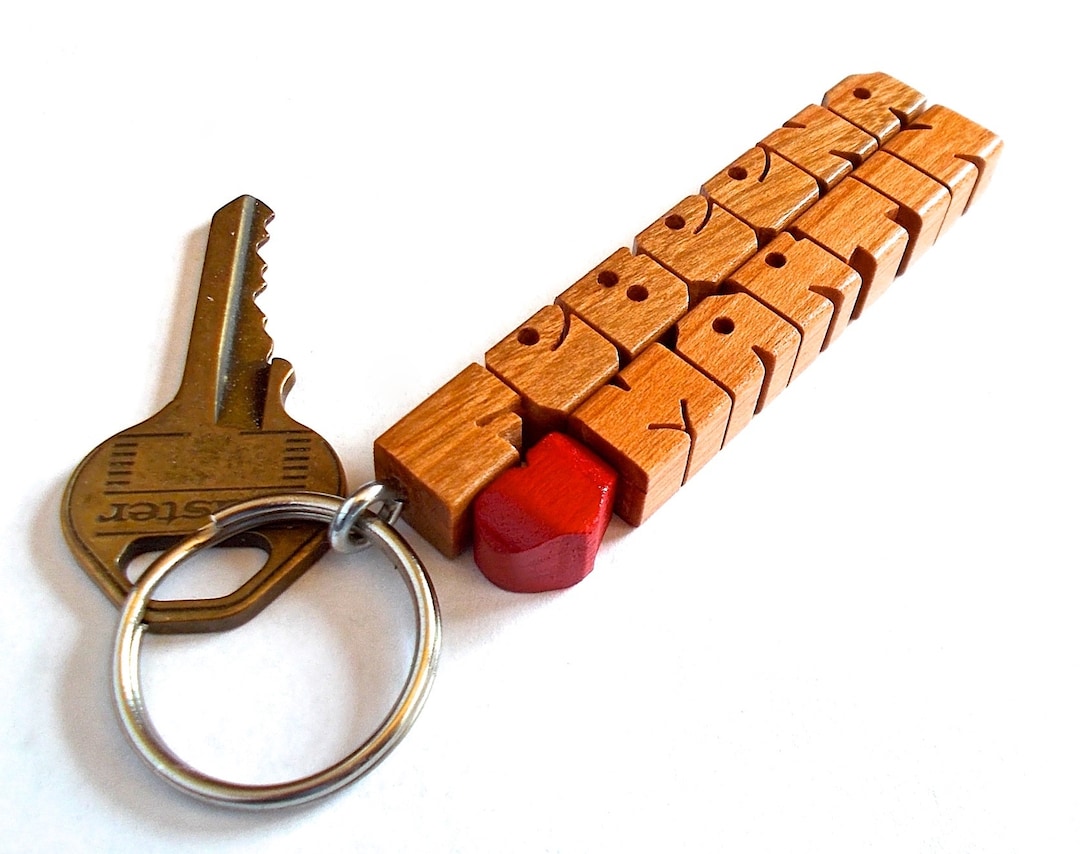 Cherry Wood 2-liner Keychain, Names Custom Carved to Order - Etsy