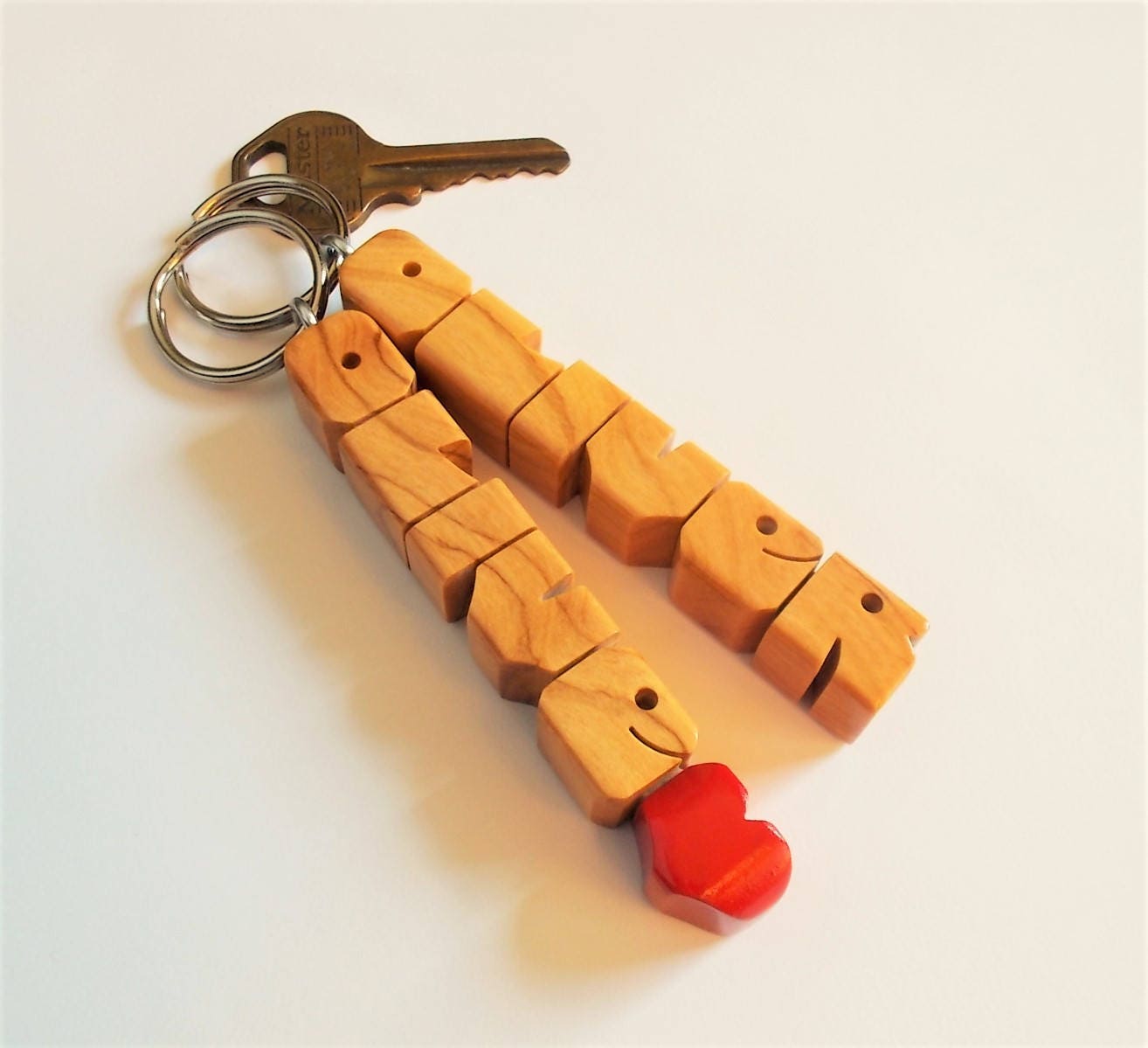 Olive Wood Name Keychain Carved to Order | Etsy