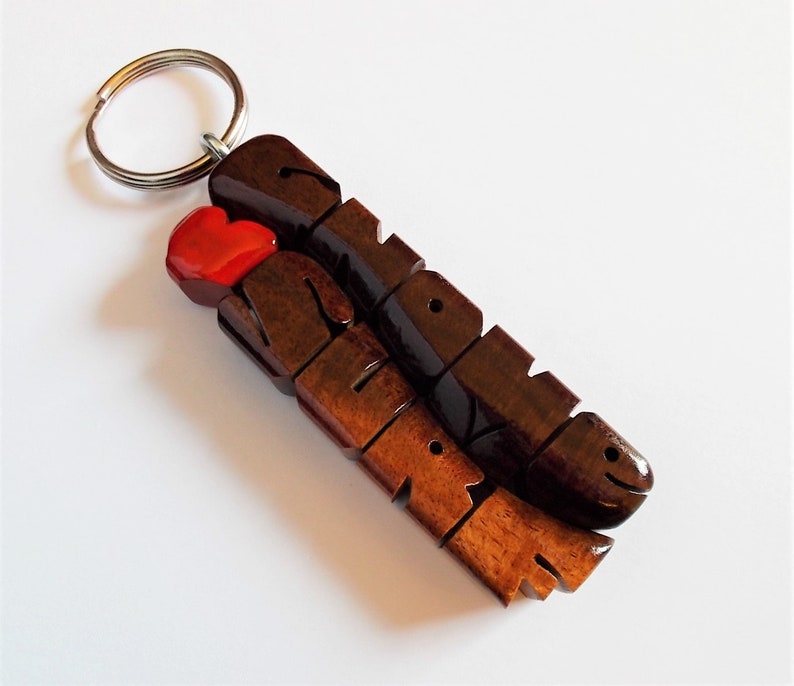 Wave Keychain in Hawaiian Koa Wood Custom Carved to Order - Etsy