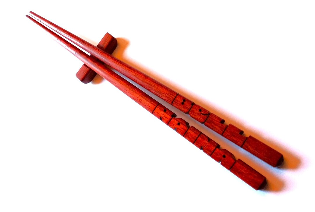 Purpleheart Wood Name Chopsticks, Custom Personalized, Carved to Order ...
