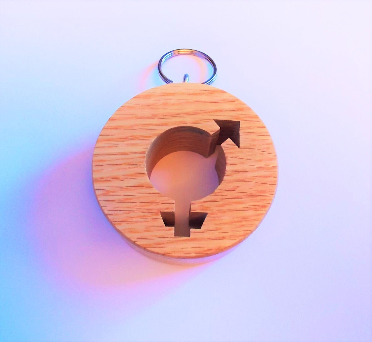 Unisex Restroom Key Keychain Large 3 Inch Solid Oak Wood | Etsy