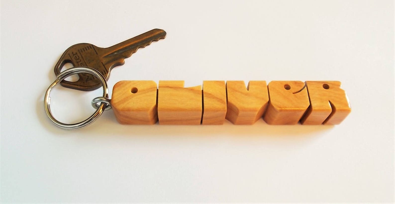 Olive Wood Name Keychain Carved to Order | Etsy