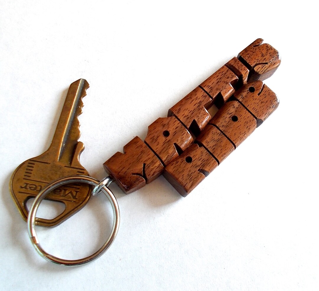 Wave Keychain in Walnut Wood, Custom Carved to Order - Etsy