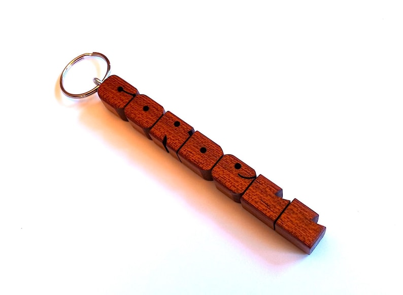 Custom Sipo Mahogany Wood Name Keychain, Carved to Order - Etsy