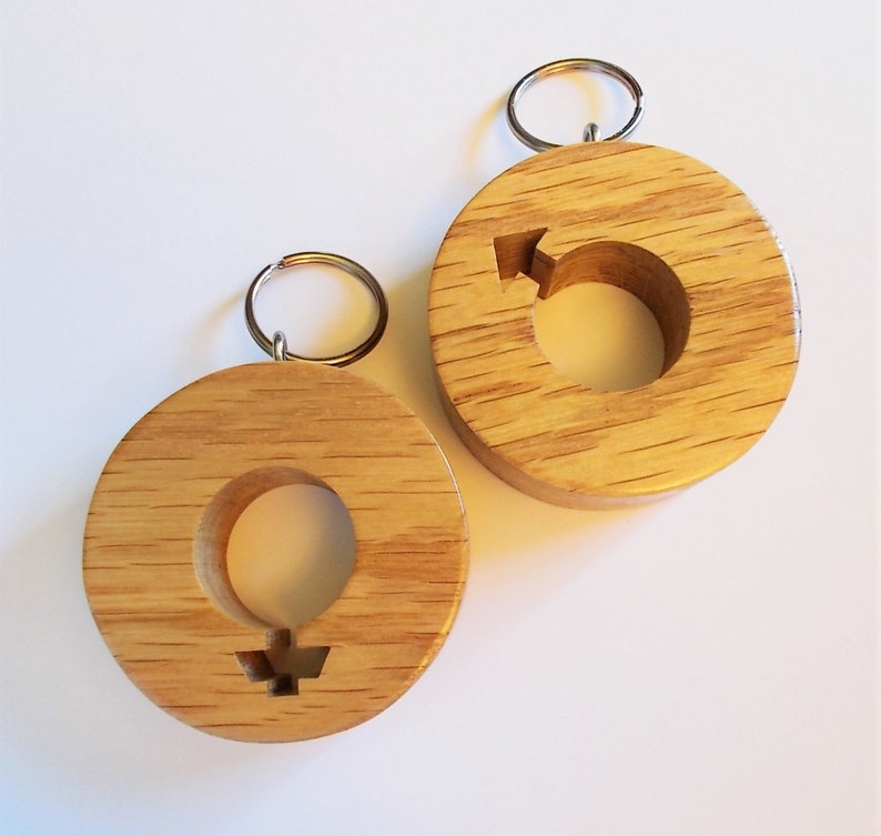 Restroom Key Keychains Pair of Male and Female Large 3 Inch - Etsy