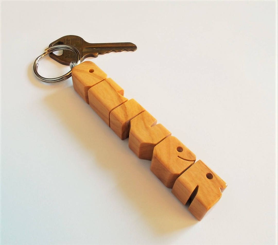 Olive Wood Name Keychain Carved to Order - Etsy