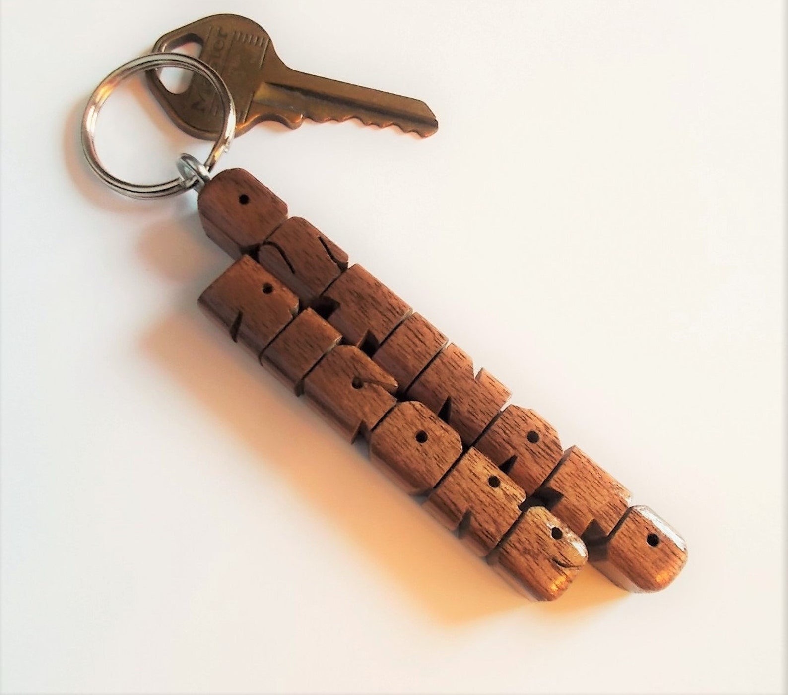 Walnut Wood 2-liner Keychain, Names Custom Carved to Order - Etsy