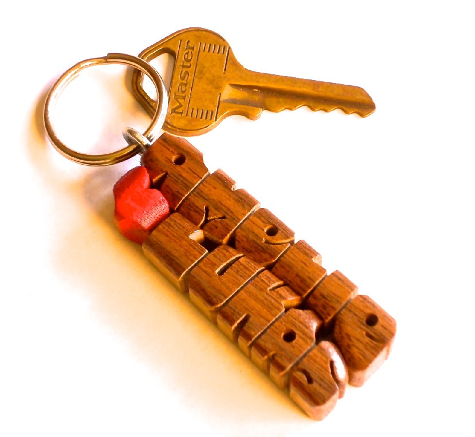 Wave Keychain in Walnut Wood Custom Carved to Order - Etsy