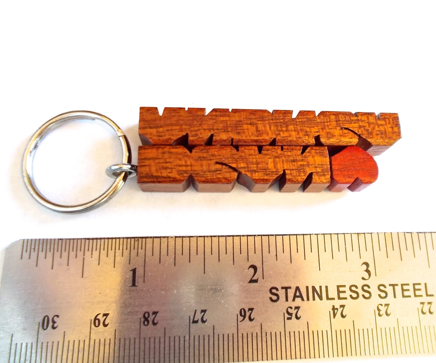 Mahogany Wood 2-liner Keychain, Names Custom Carved to Order - Etsy
