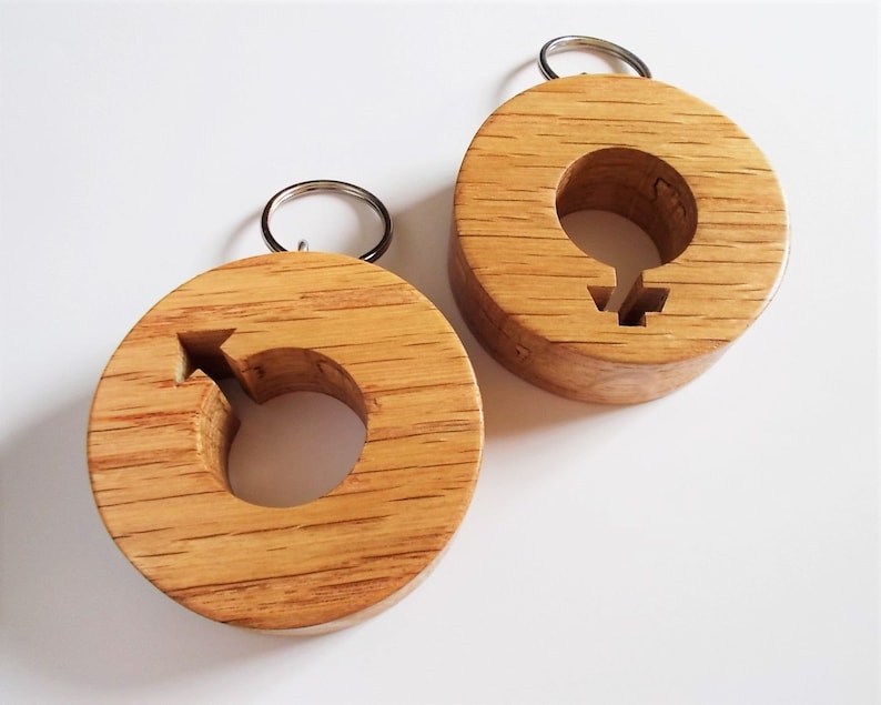 Restroom Key Keychains Pair of Male and Female Large 3 Inch - Etsy