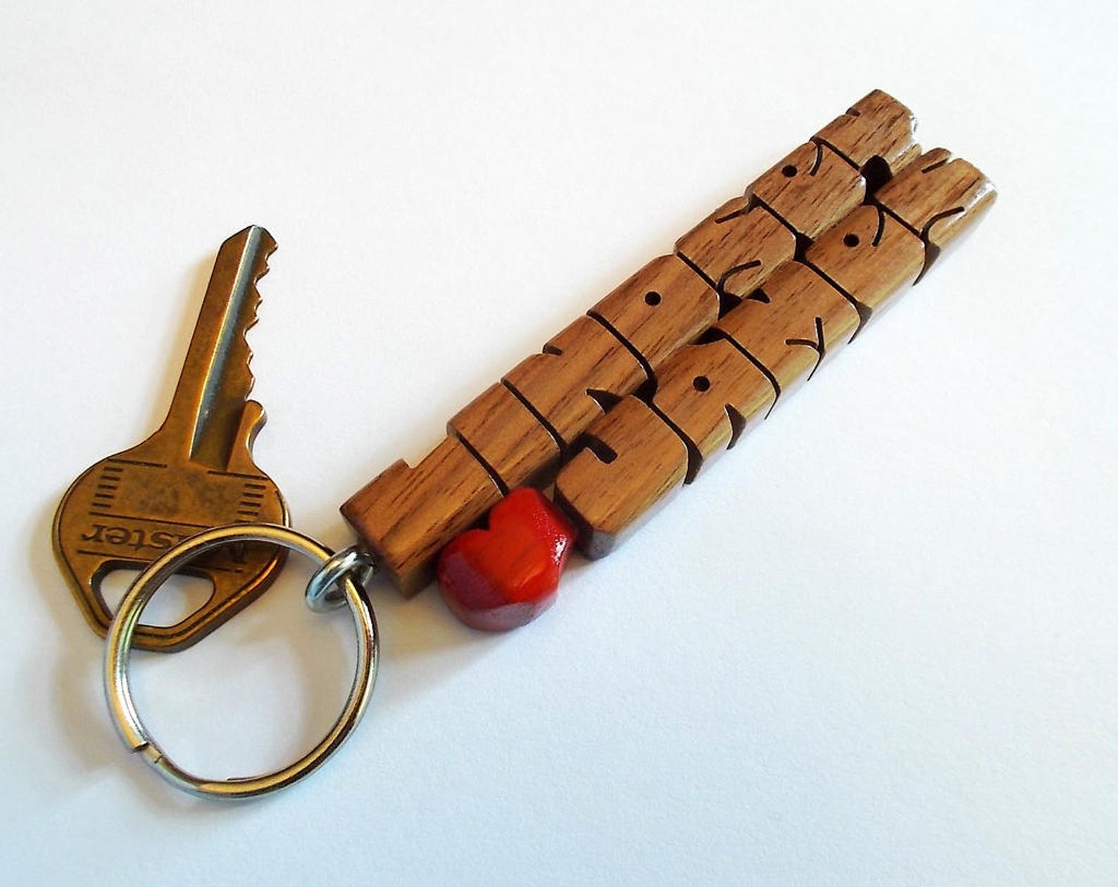 Walnut Wood 2-liner Keychain, Names Custom Carved to Order - Etsy