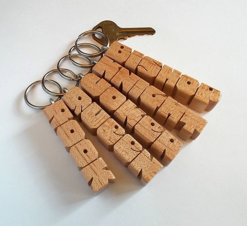 Custom Maple Wood Name Keychain, Carved to Order - Etsy