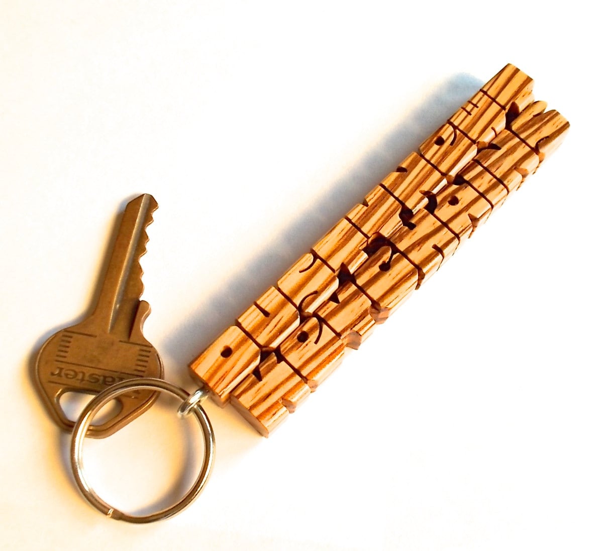 Zebrano Wood 2-liner Keychain, Custom Carved to Order - Etsy