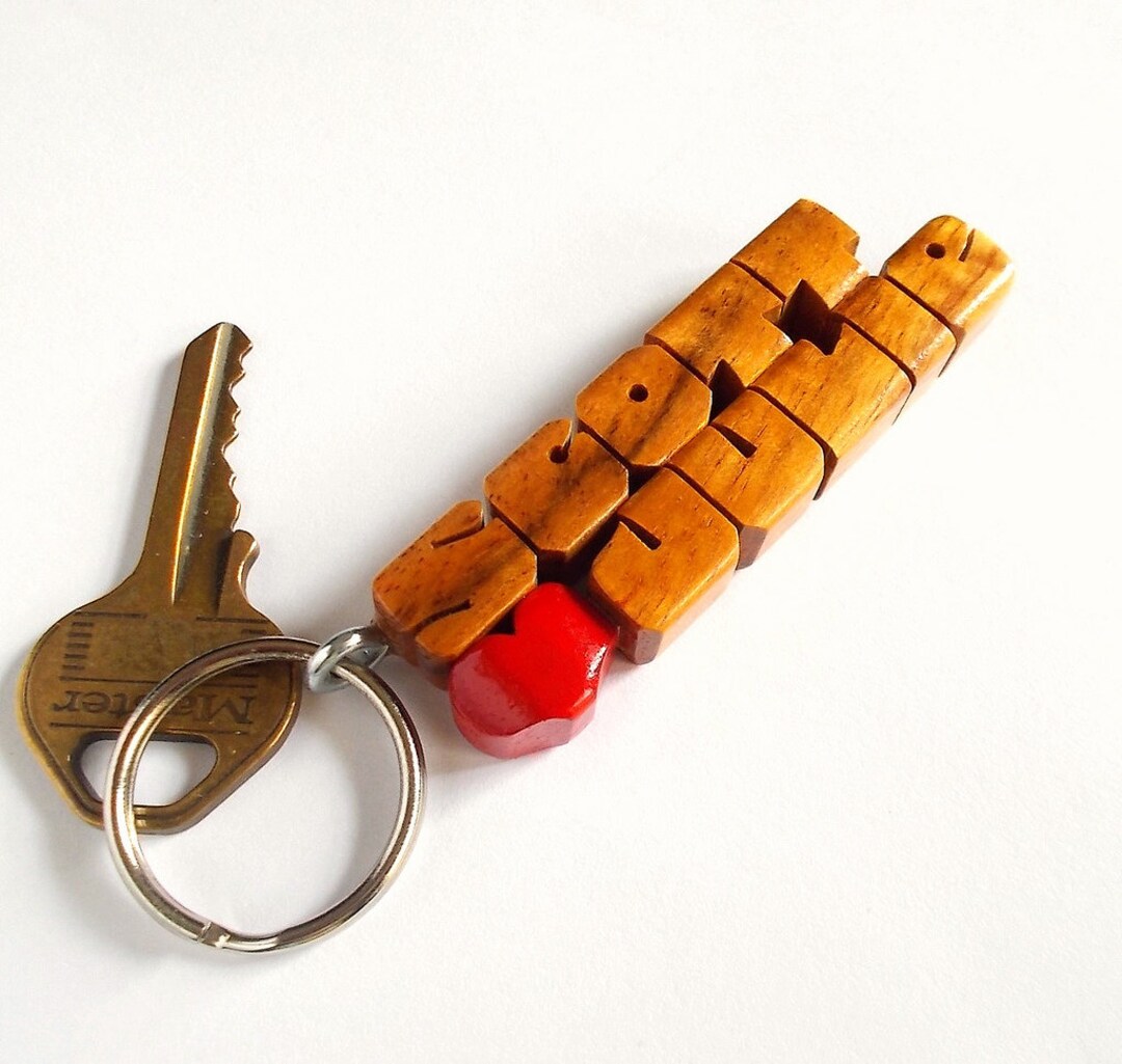 Hawaiian Koa Wood 2-liner Keychain, Names Custom Carved to Order - Etsy