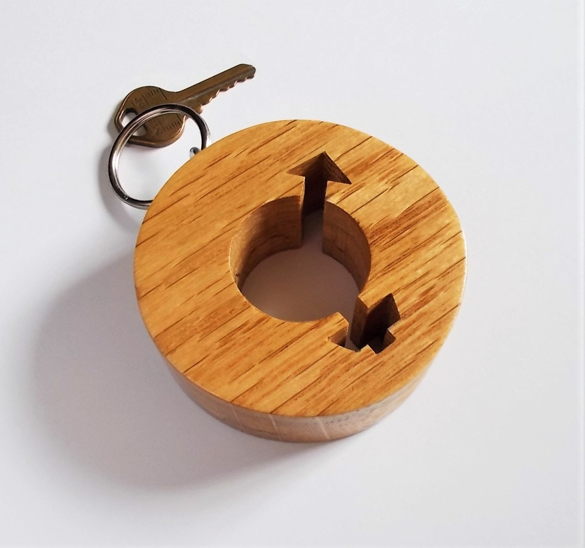 Unisex Restroom Key Keychain Large 3 Inch Solid Oak Wood | Etsy