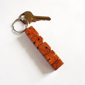 Cumaru Wood Name Keychain, Custom Carved to Order - Etsy