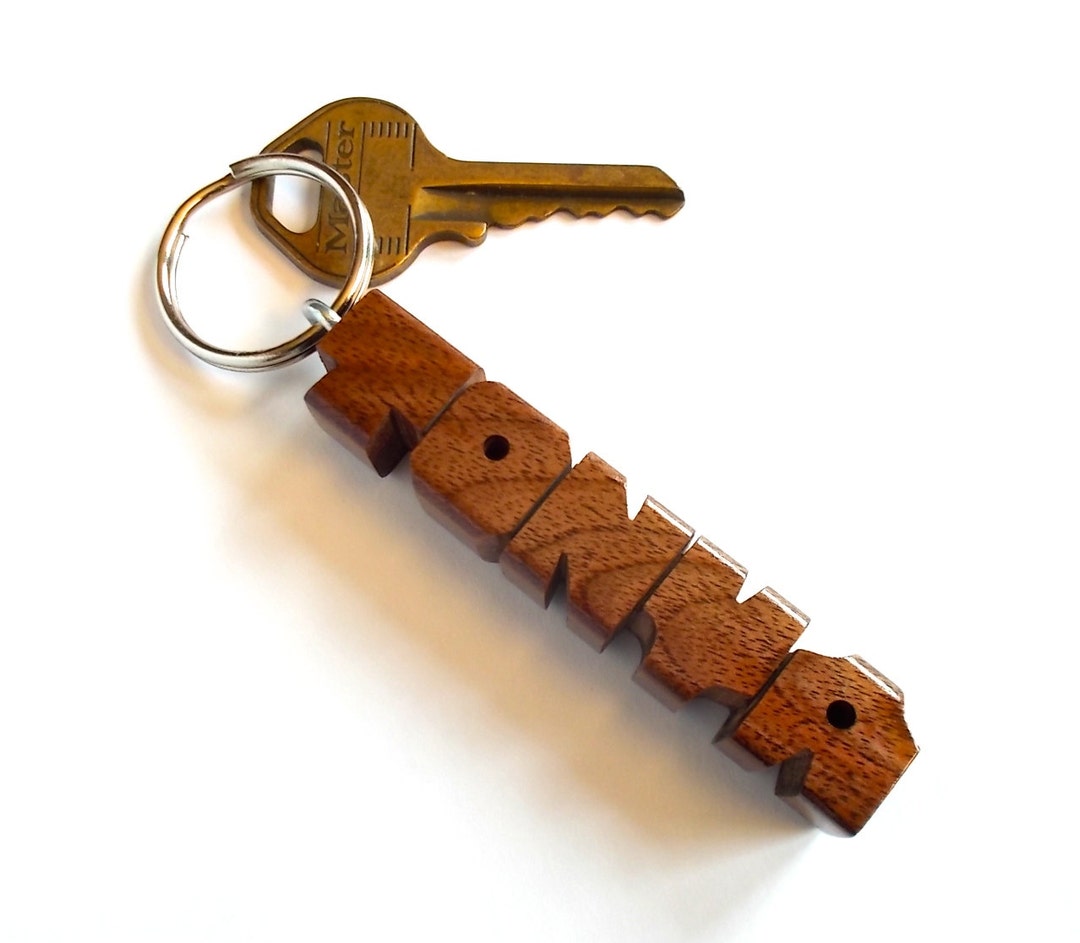 Custom Walnut Wood Name Keychain, Carved to Order - Etsy
