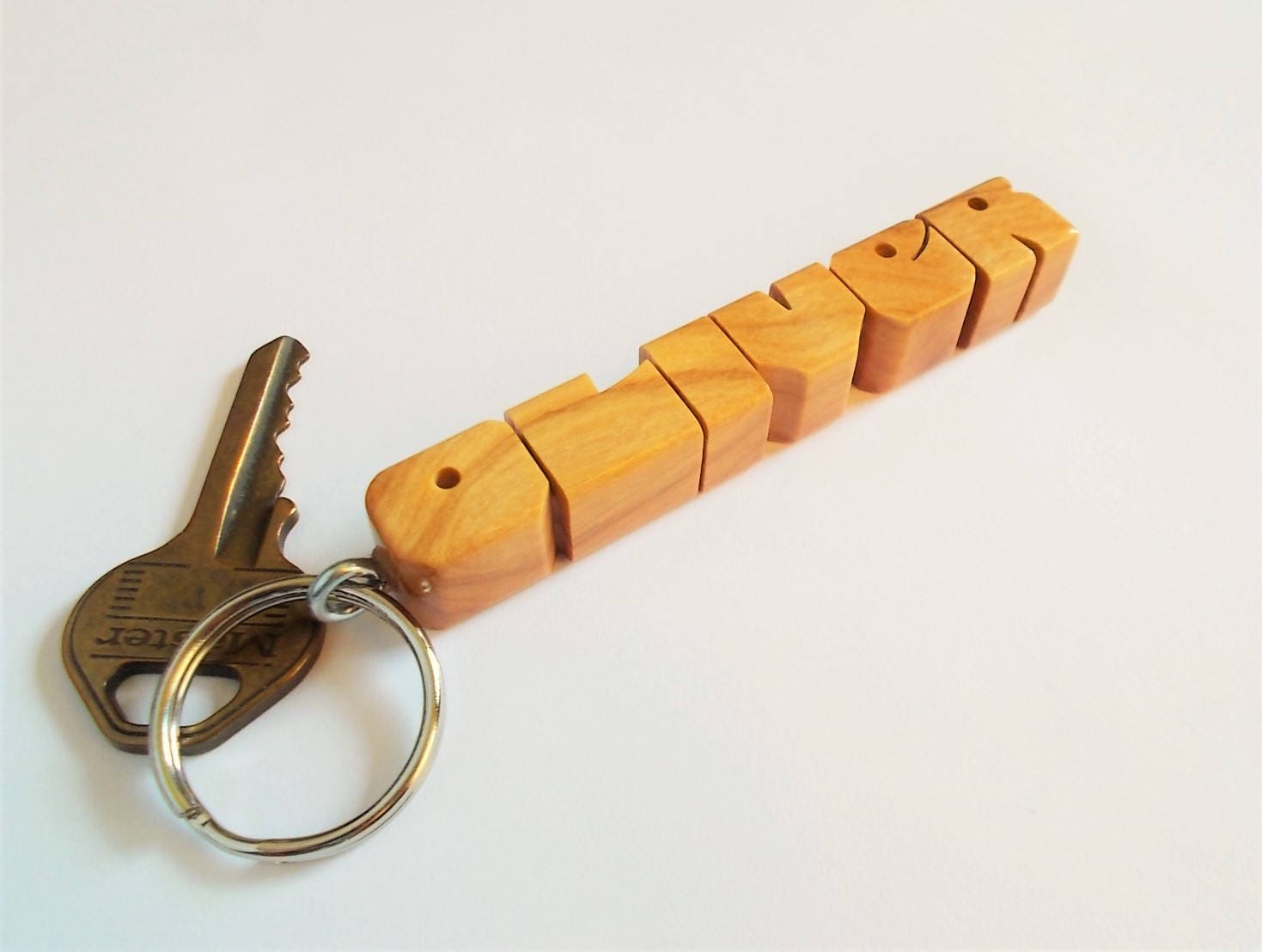 Olive Wood Name Keychain Carved to Order | Etsy
