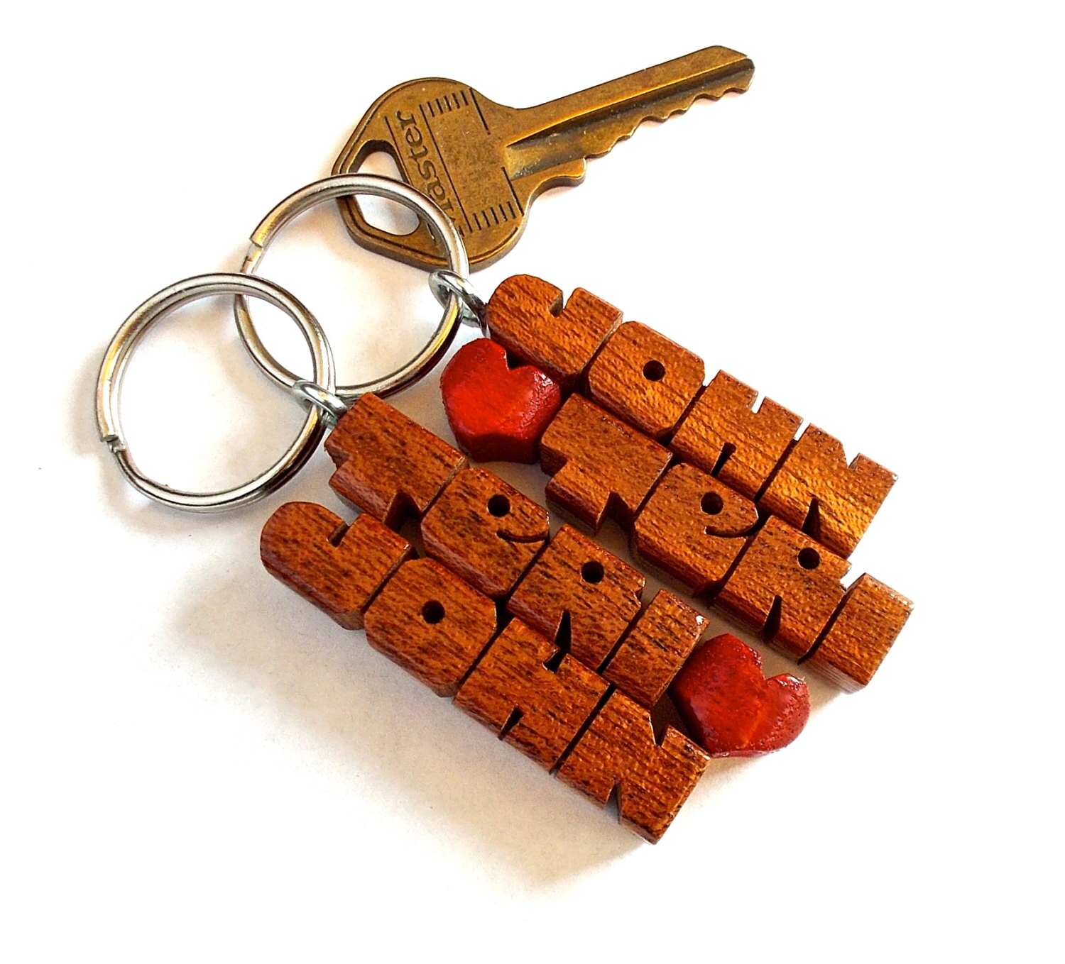 Mahogany Wood 2-liner Keychain, Names Custom Carved to Order - Etsy