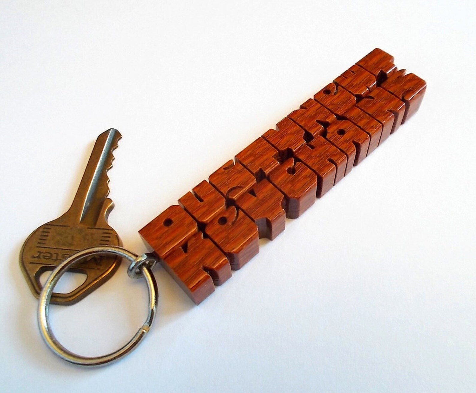 Leopardwood 2-liner Keychain, Names Custom Carved to Order - Etsy